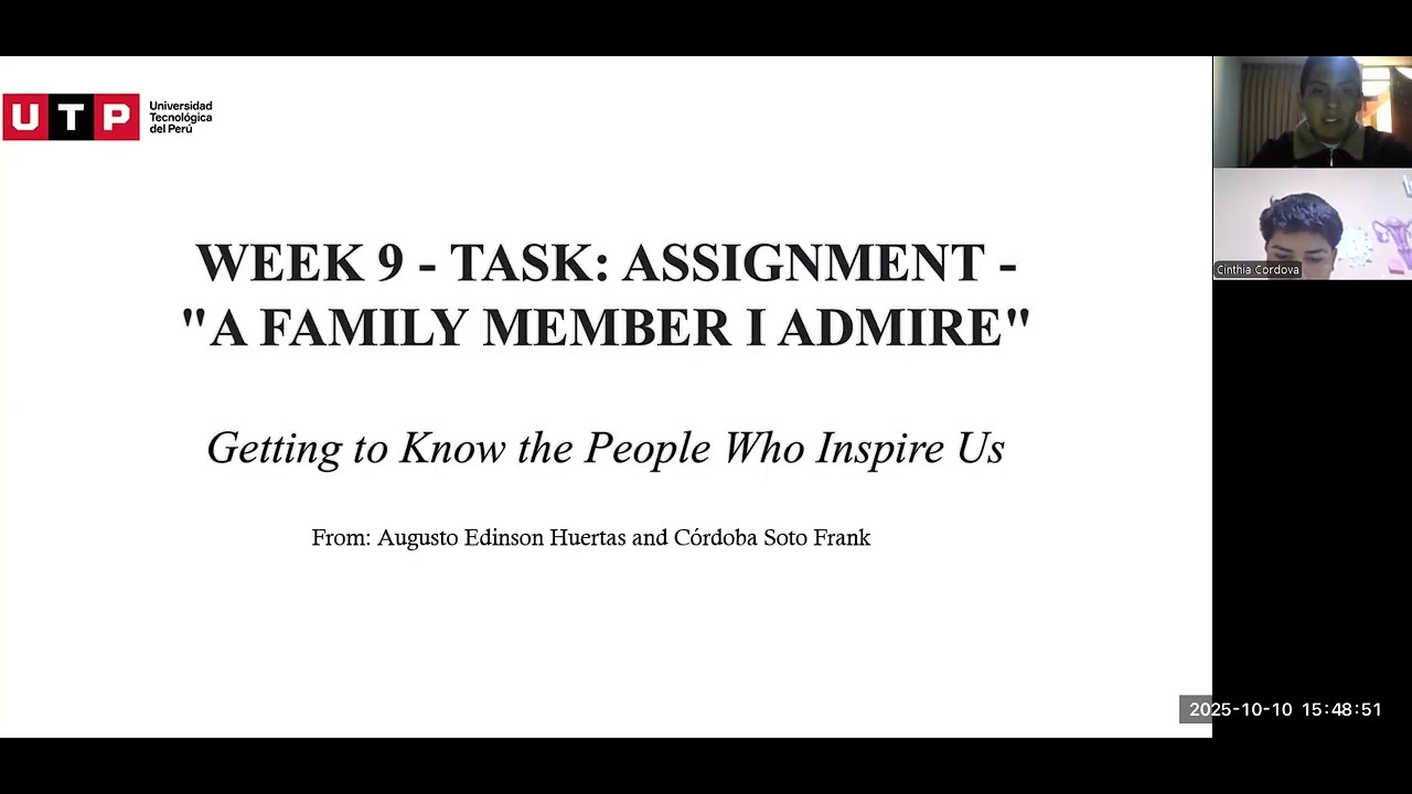 A Family Member I Admire – English Dialogue Project (Week 9) - YouTube