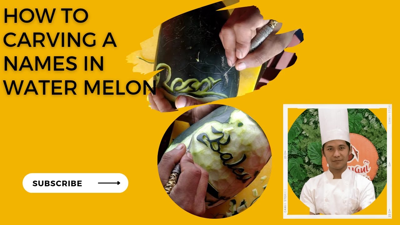 nepali chef watermelon carving how to carve water melon carving - YouTube