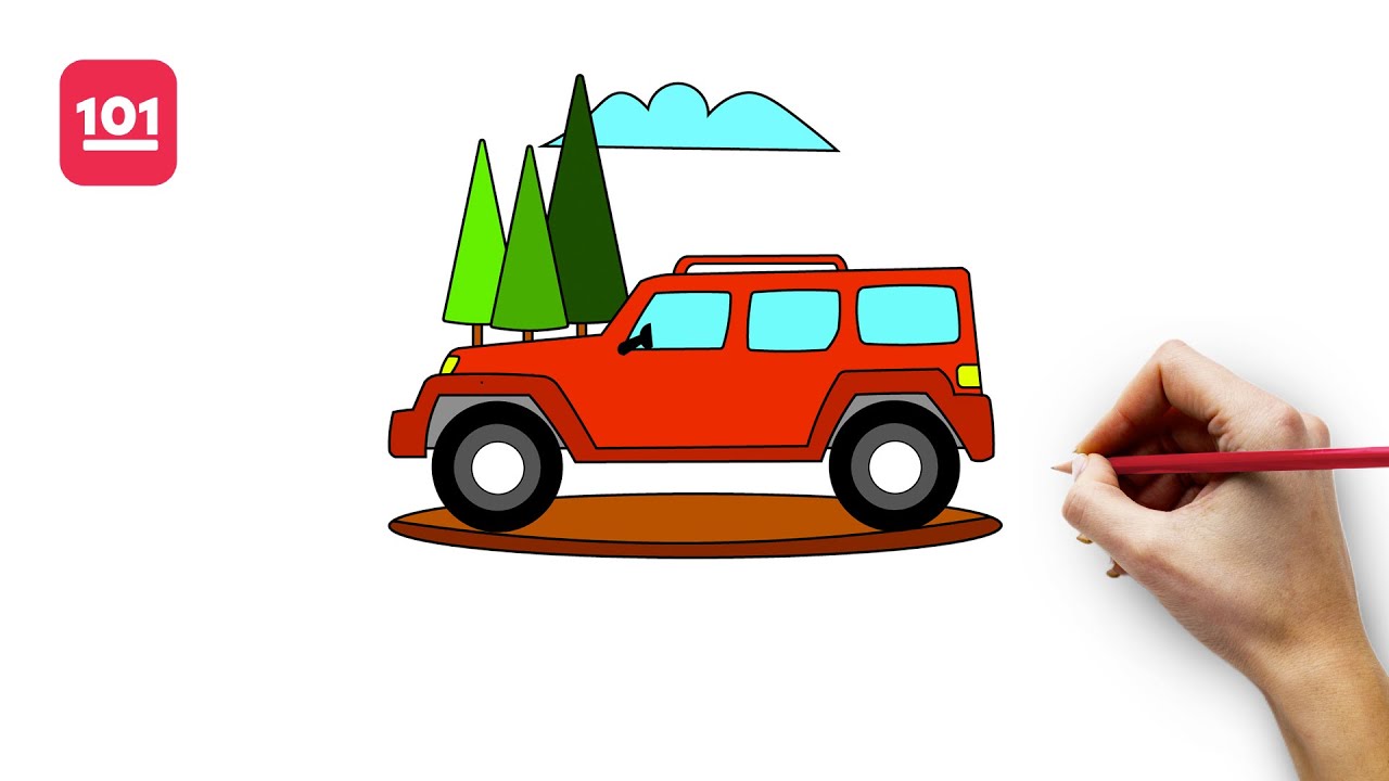 How to Draw a Four-Wheel Drive | Easy Step-by-Step Drawing Tutorial ...