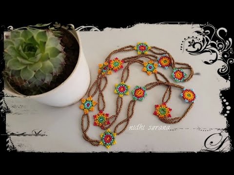 String of Mandala/Trendy Seed bead Long Necklace/Easy Tutorial Diy ...