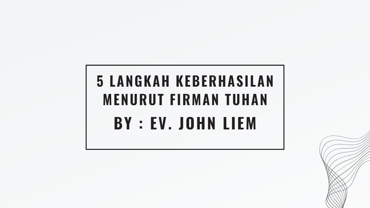 Keberhasilan dengan cara firman Tuhan - YouTube