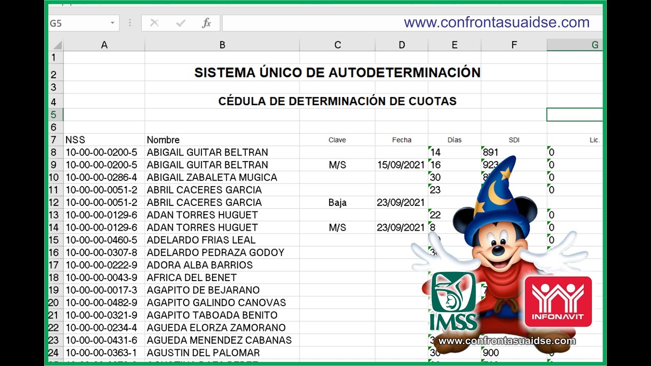 Acomodar cédula Excel del SUA - YouTube