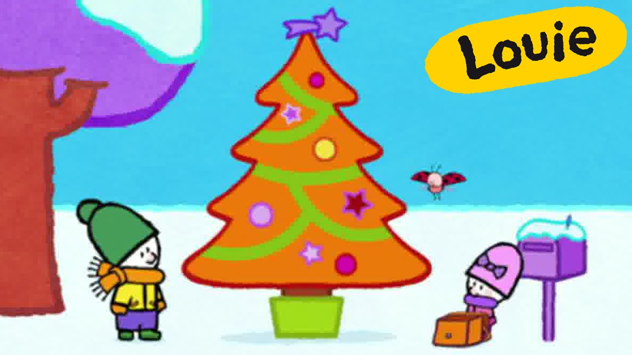 Louie, draw me a Christmas Tree | Learn to draw cartoon for kids - YouTube