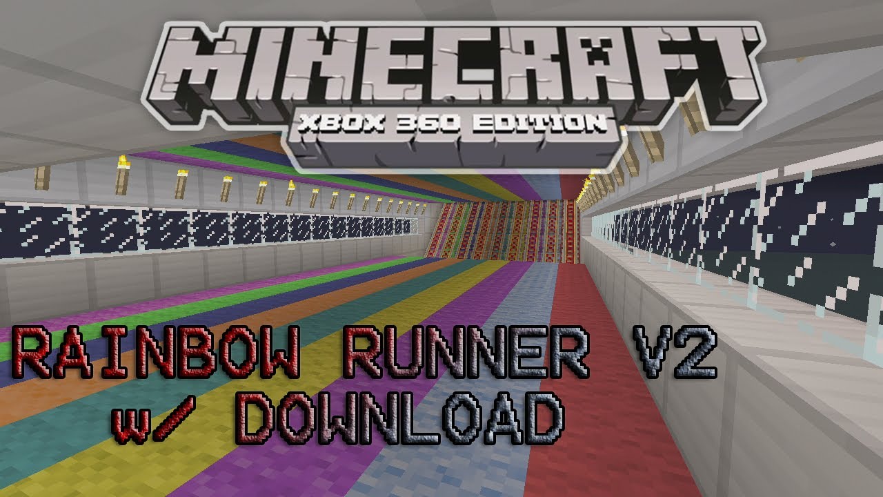 Minecraft Xbox 360: "Rainbow Runner V2" map w/Download - YouTube