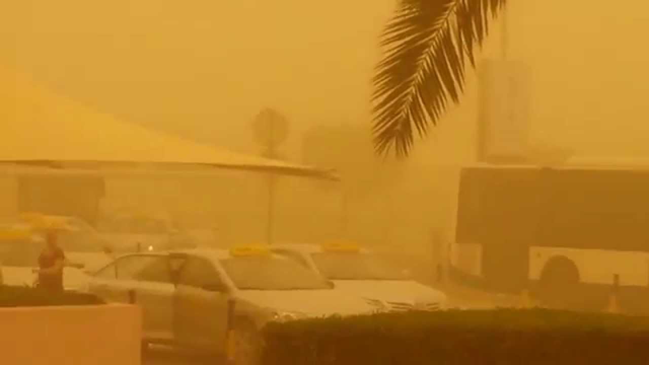 Dust and sand storms led to low visibility across the Gulf on April 2 ...