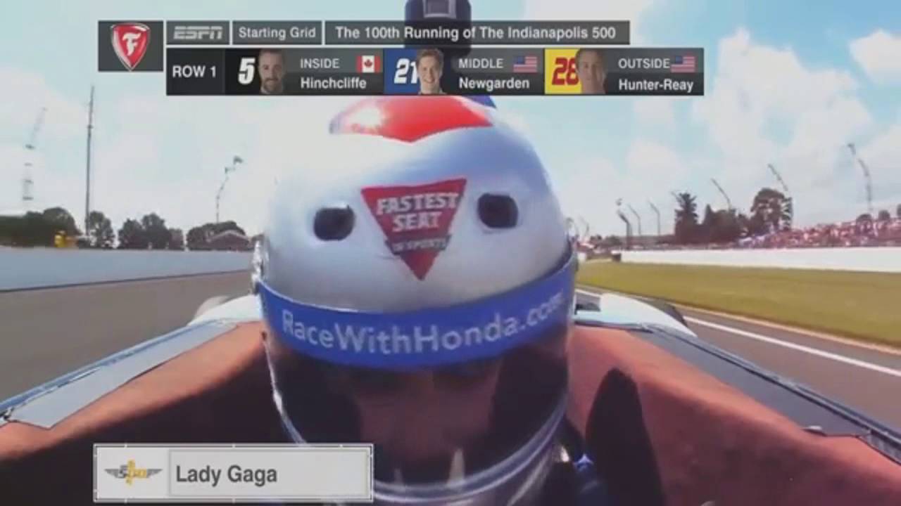 Lady Gaga at Indy 500 - YouTube