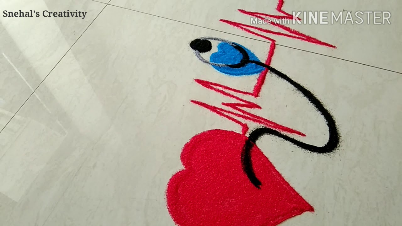 Easy & Simple National Doctor's Day Special Rangoli Design | # ...