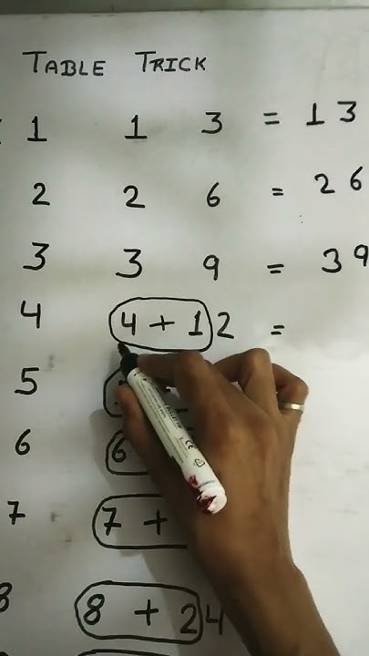 Easy trick to learn table 13 #youtubeshorts #math #mathematics #tricks ...