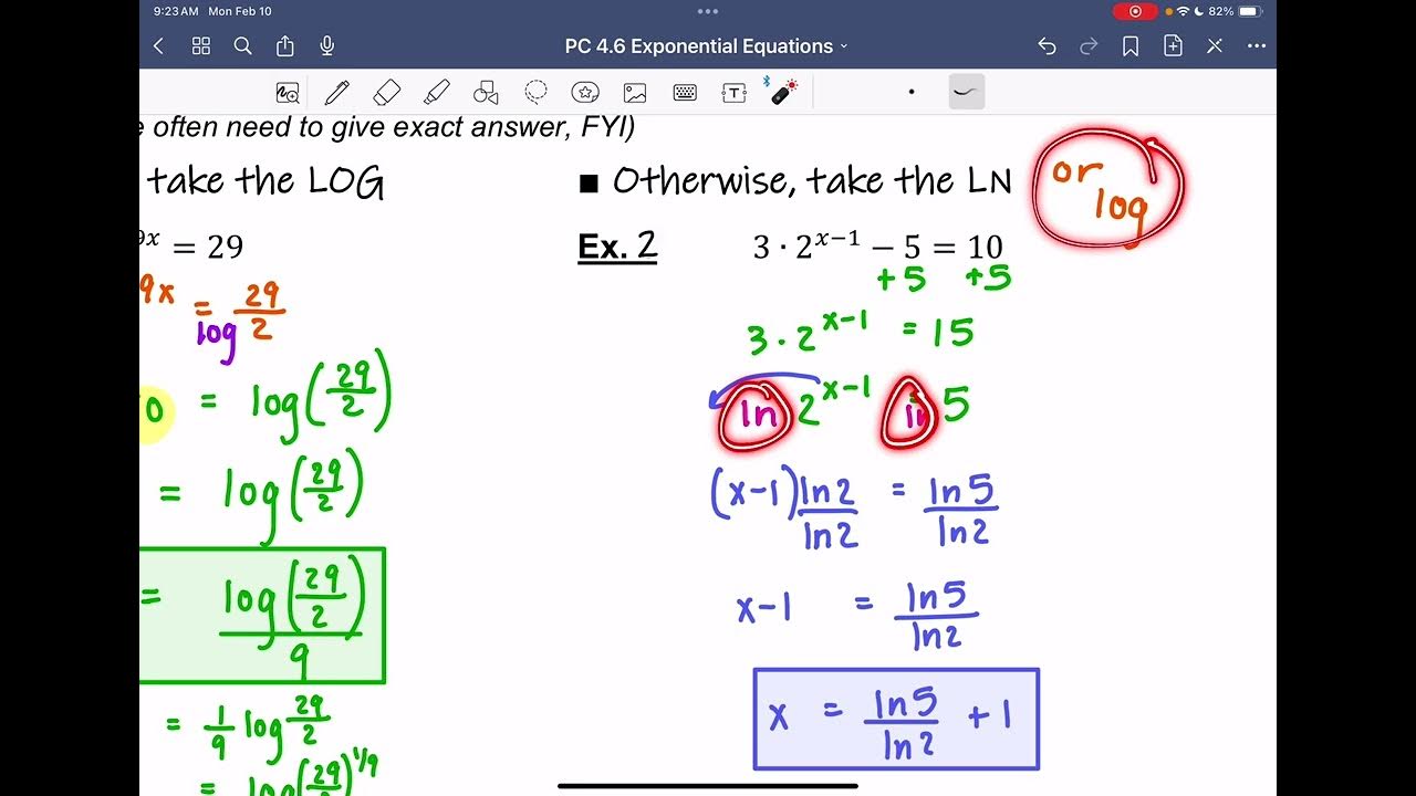 Precal - Solving exponential Equations February 10, 2025 - YouTube