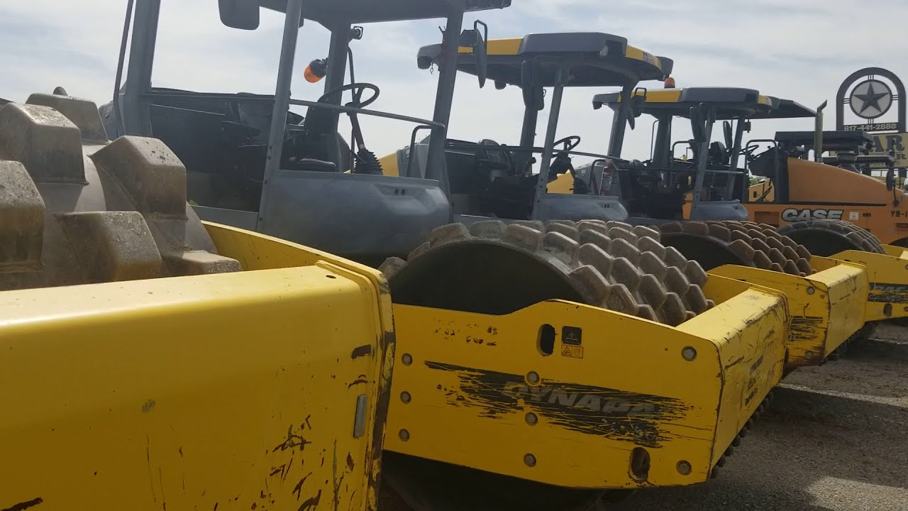 Heavy Construction Equipment Compaction Rollers for rent or sale - YouTube