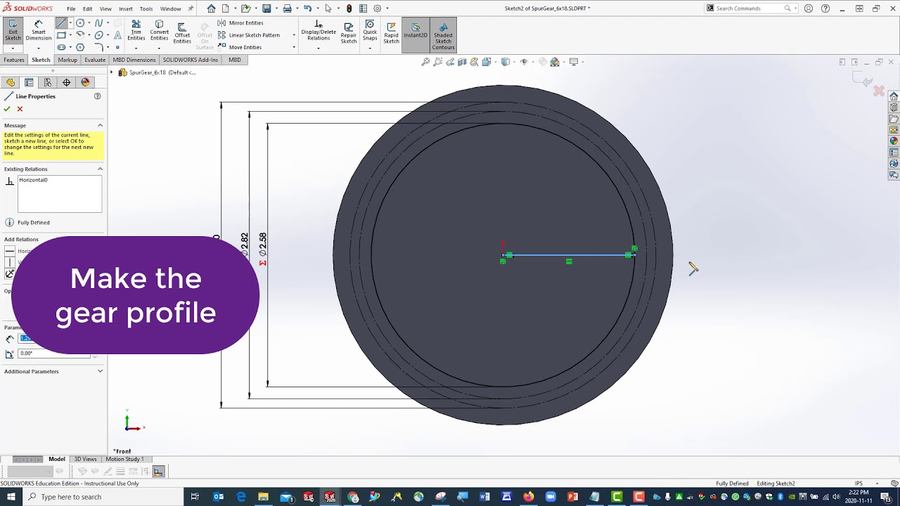 Spur Gear Tooth Profile layout - YouTube
