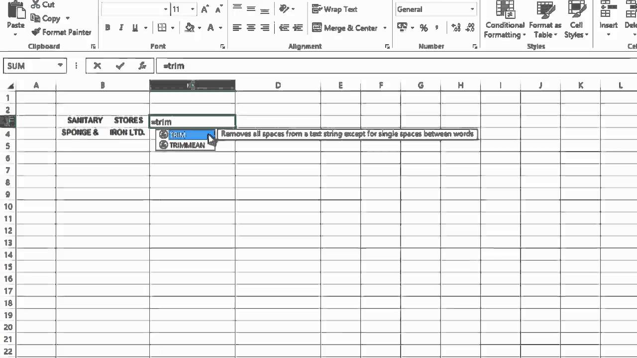 How To Remove Unwanted Space In Excel Data YouTube How To Remove Unwanted Space In Excel Data YouTube