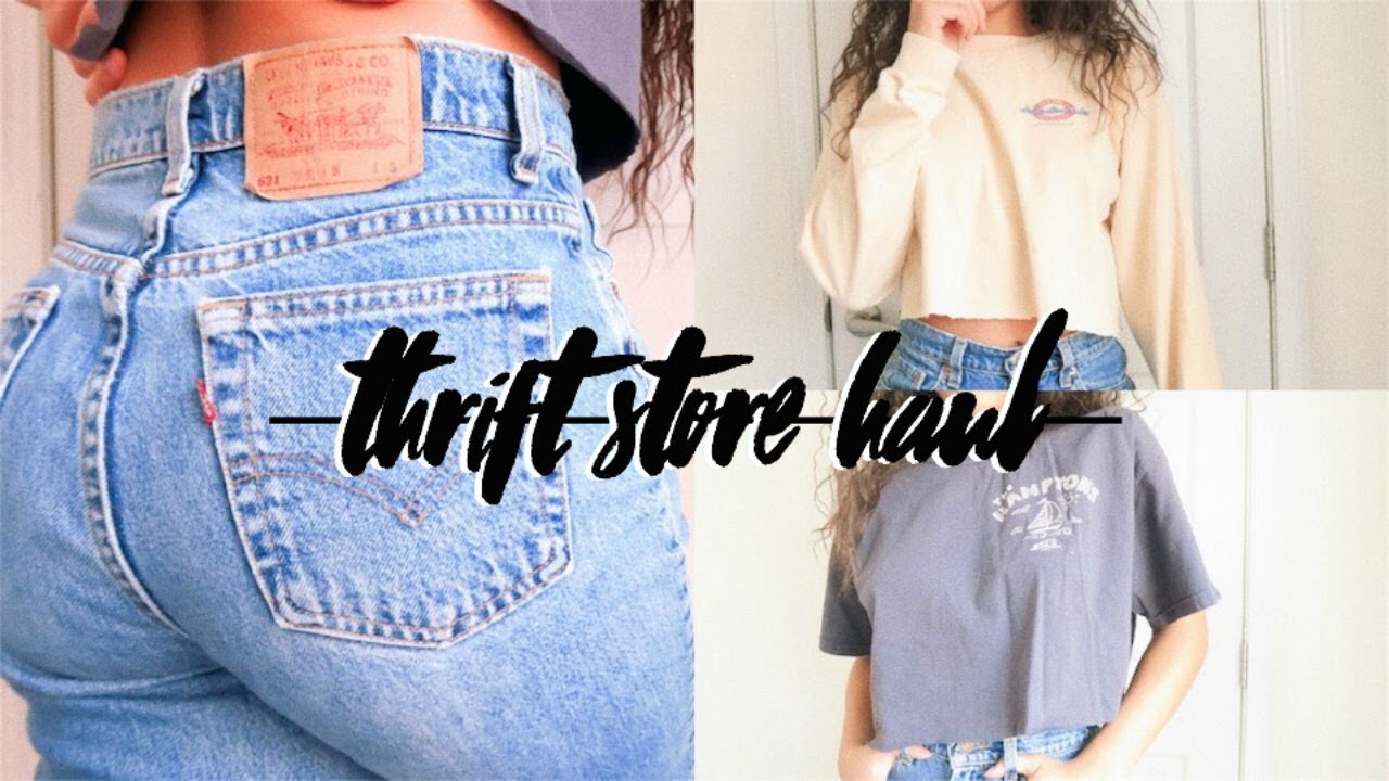 THRIFT STORE TRY ON HAUL - YouTube