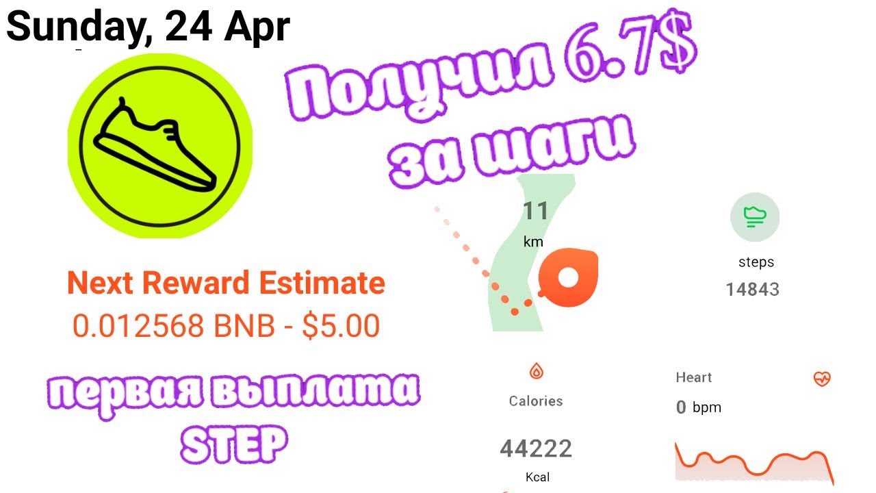 STEP coin - получил первую награду в BNB. Зарабатывай каждый день делая ...