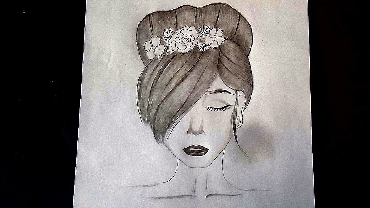 How to draw a girl with beautiful hairstyle Beautiful Girl Drawing ...