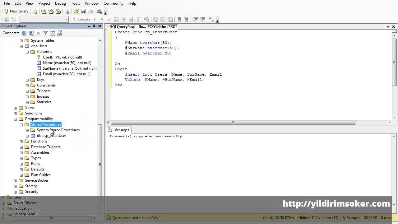 MS Sql Server Dersleri - Stored Procedure Kullanımı - YouTube