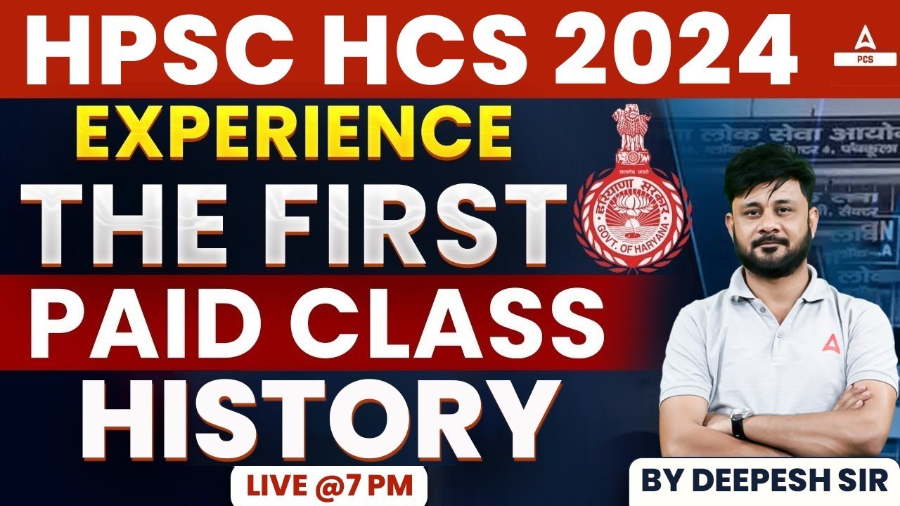 HPSC HCS 2024 | HISTORY 𝐅𝐈𝐑𝐒𝐓 𝐏𝐀𝐈𝐃 𝐂𝐋𝐀𝐒𝐒 on YouTube | By Deepesh Sir ...