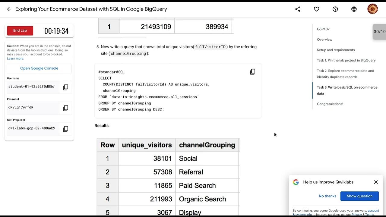 Exploring Your Ecommerce Dataset with SQL in Google BigQuery - YouTube