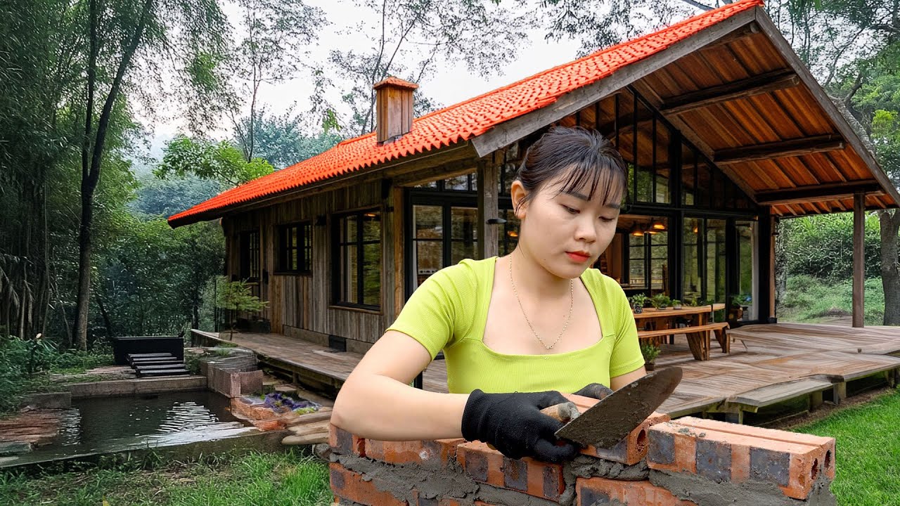Build an Inexpensive House in the Woods | Young Girl House Building ...