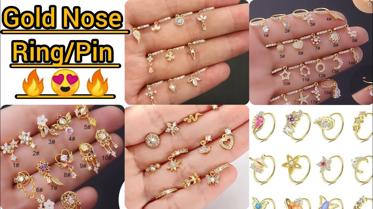 Gold new nose Ring designs with price🔥//unique collection gold nose pin ...