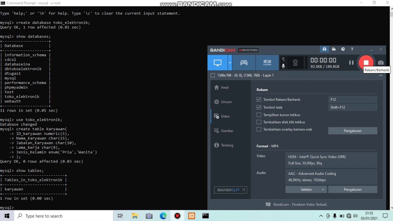 Pembuatan database toko elektronik - YouTube