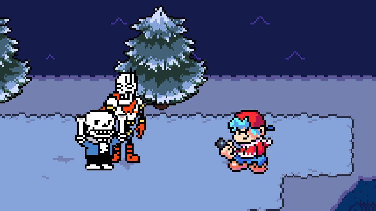 fnf-Bonedoggle [픽셀 버전] (Bonedoggle in Pixel - Playable in Indie Cross ...