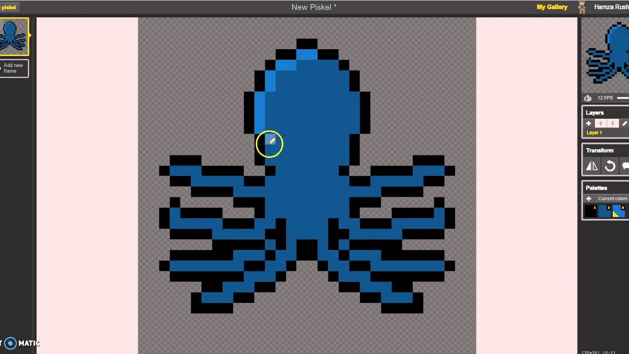 pixel art kraken - YouTube