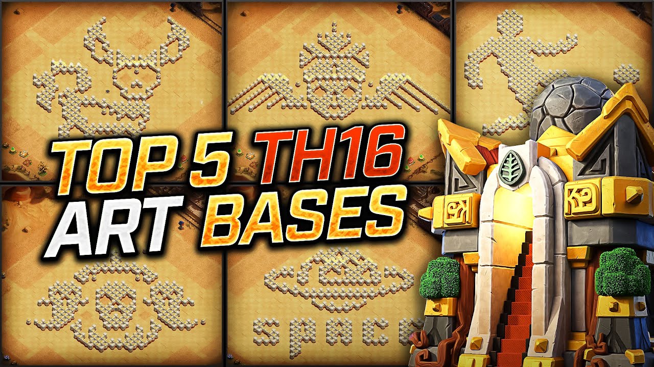 NEW BEST TH16 BASES (Art/Funny/Troll) 😍 TOP 5 Town Hall 16 Art Base ...