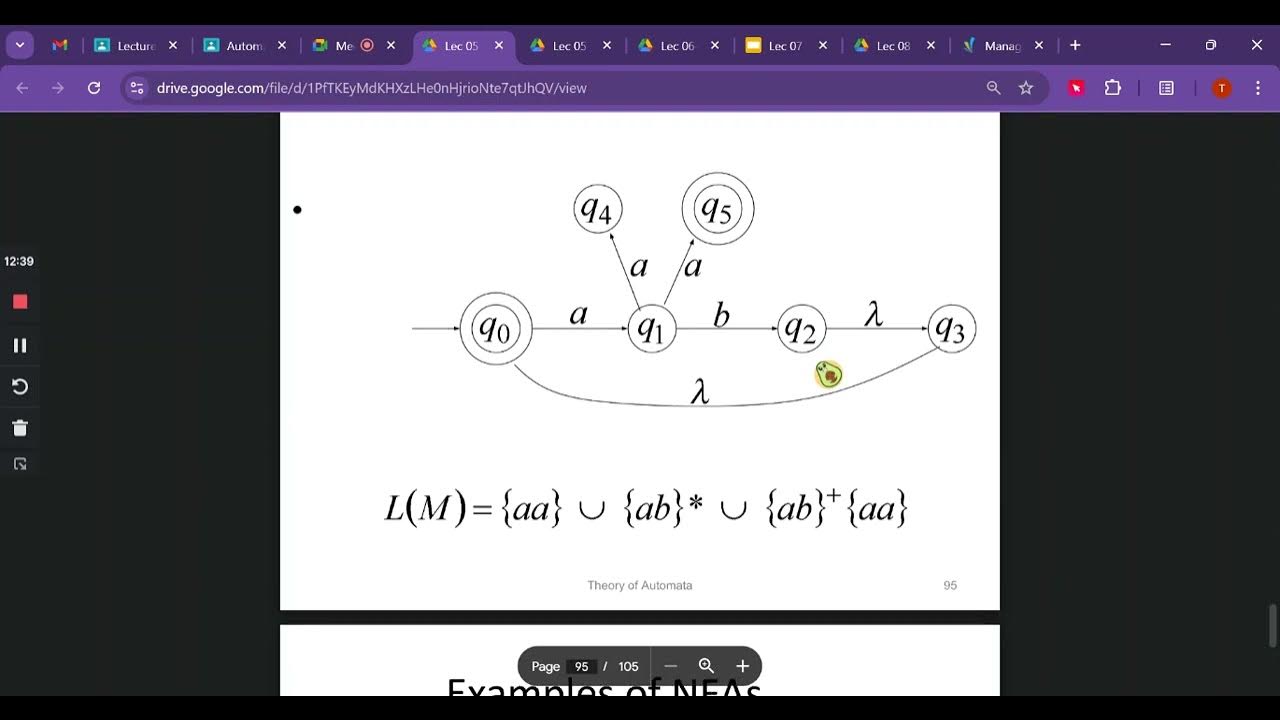Theory of Automata Sec K - Kleens Theorem Part 2 , NFA ( null-NFA) , NFA to FA , DFA ...