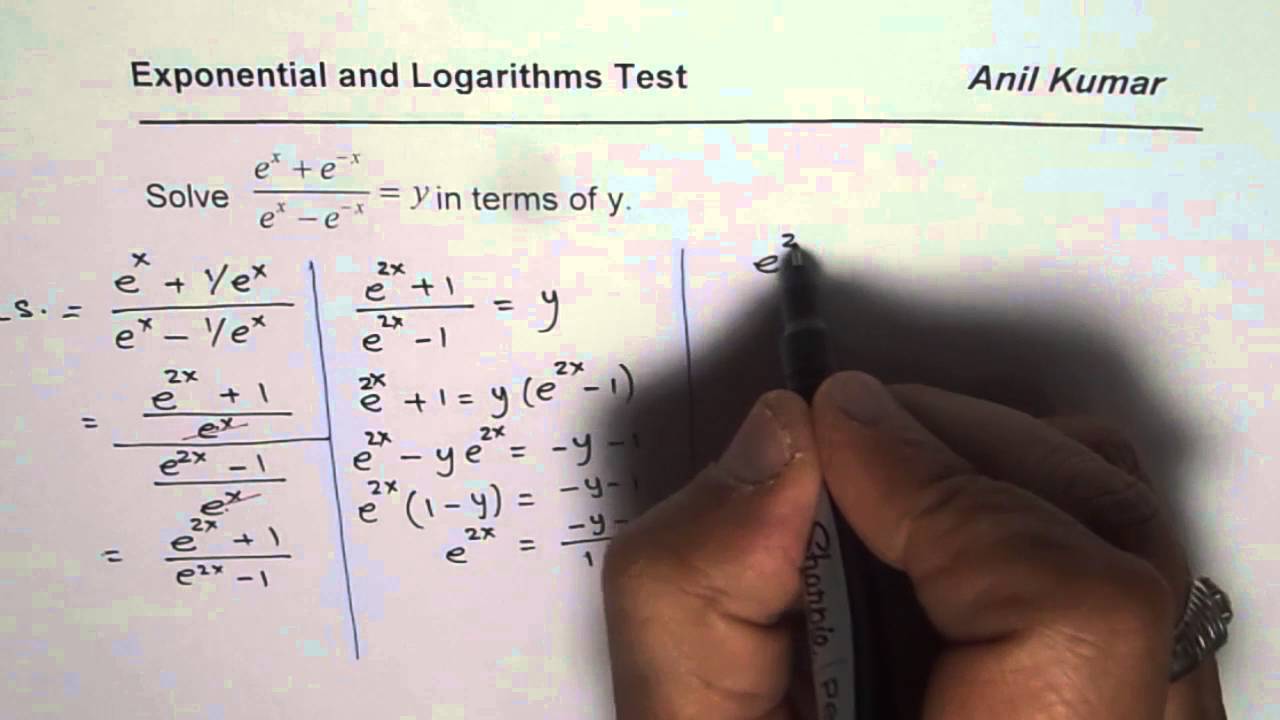 Exponential Equation in Quotient Form with Logarithms Solution - YouTube