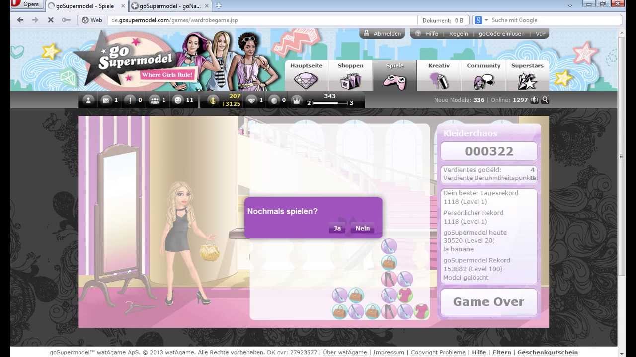 Let's Web GoSupermodel (GSM) GERMAN #2 Die ersten "Spiele" - YouTube