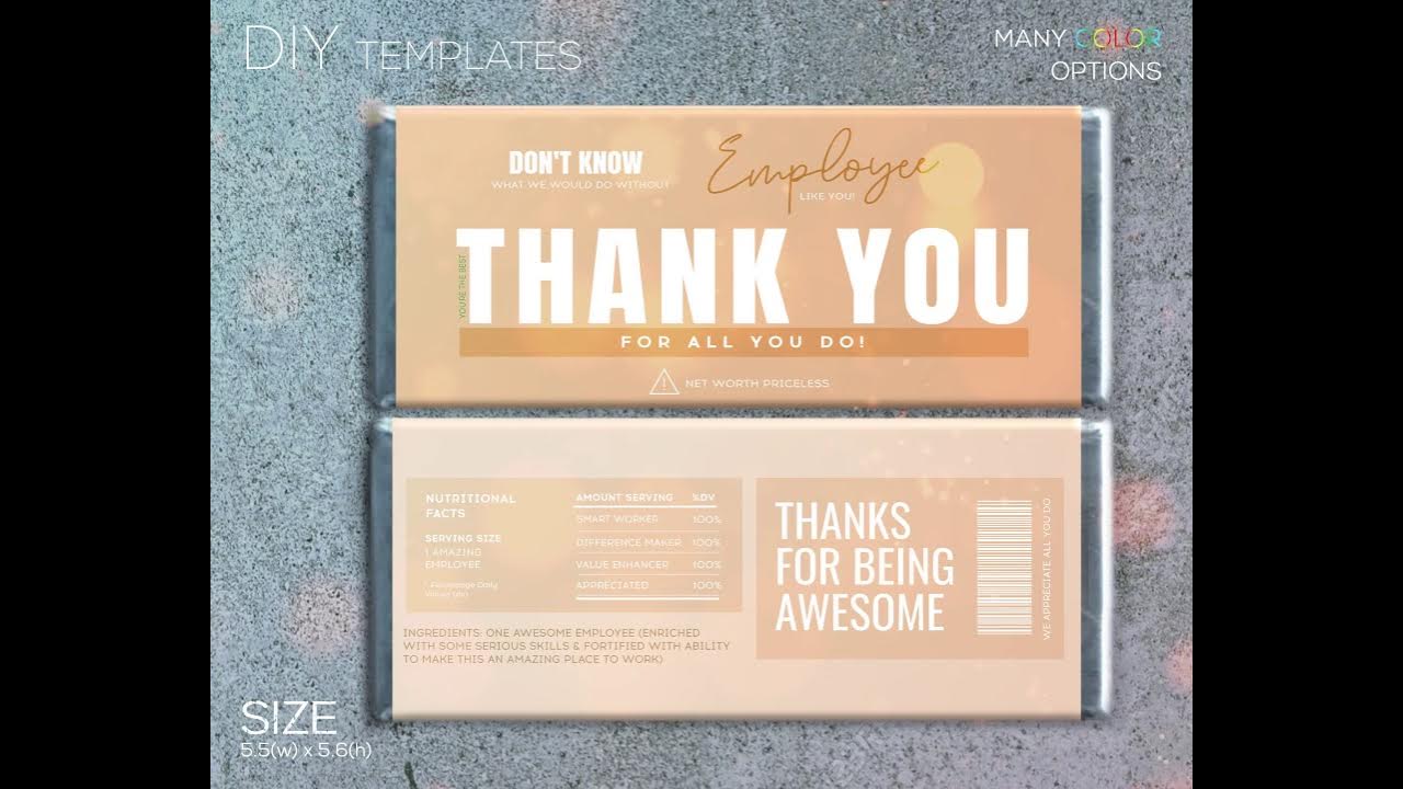 DIY Chocolate Wrapper Design Template For Gift | Printable Product Wrap ...