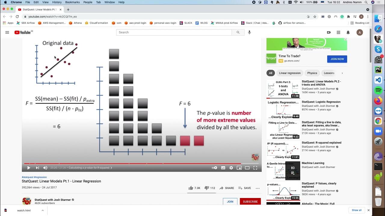 StatQuest: Linear Models Pt.1 - Linear Regression - extra explanation ...