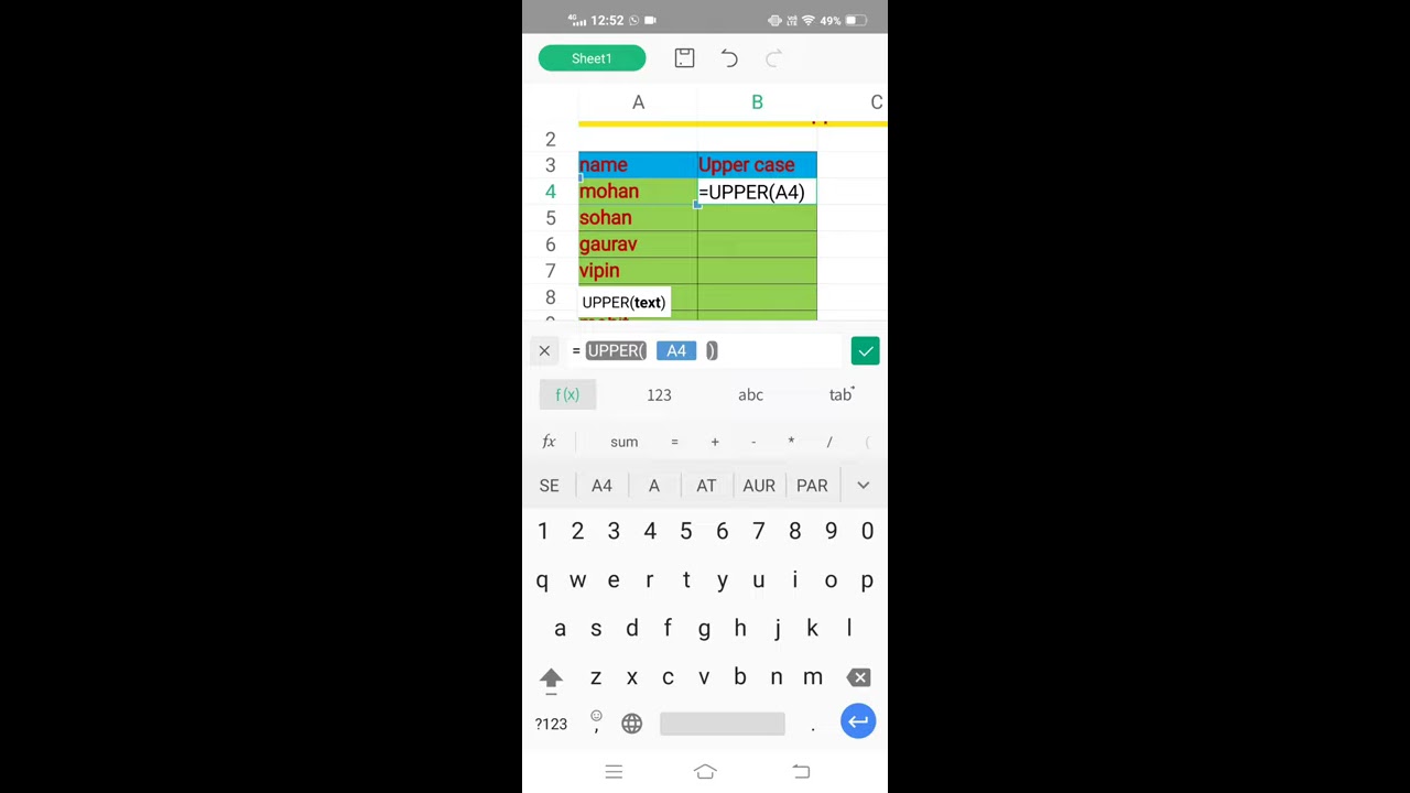 shorts How To Convert Lower Case To Upper Case Ms Excel Using Mobile shorts How To Convert Lower Case To Upper Case Ms Excel Using Mobile