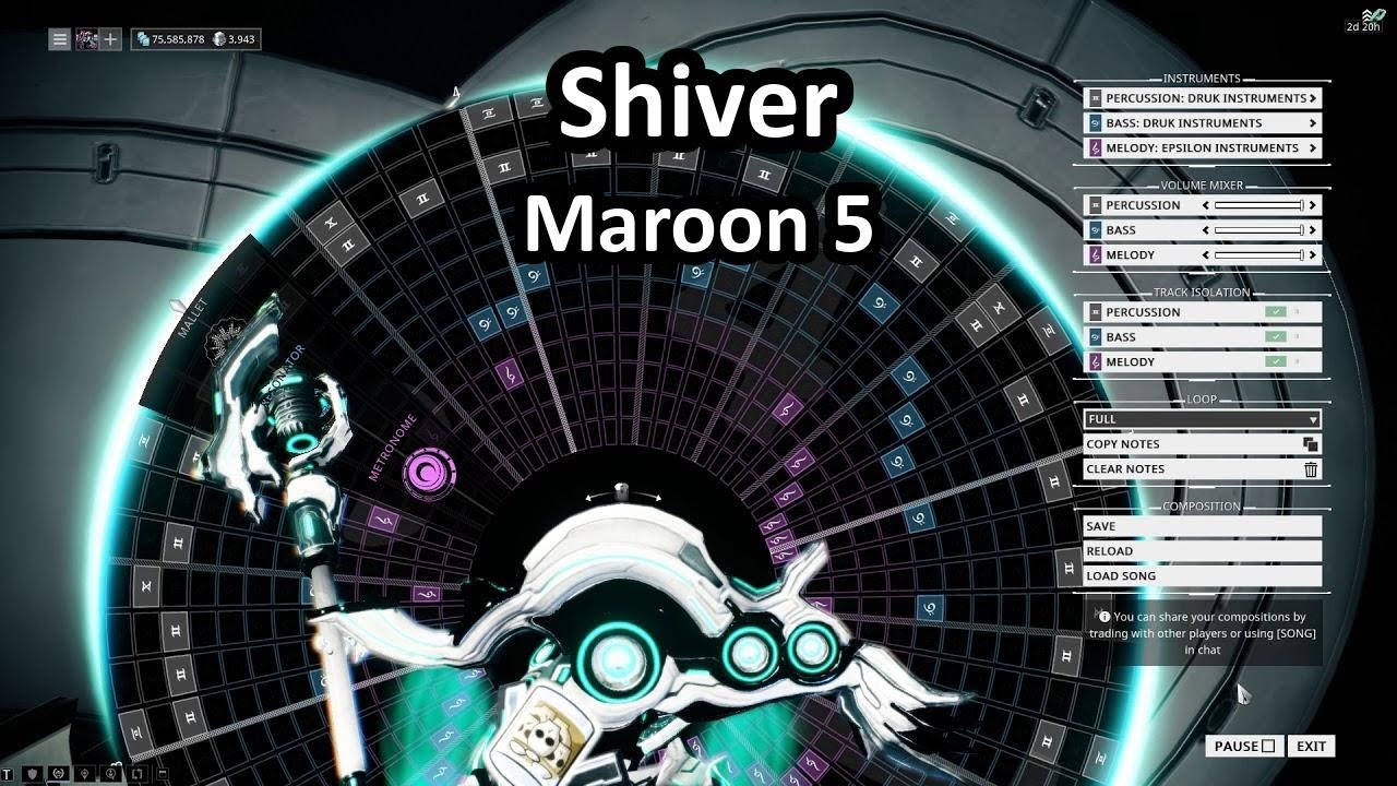 Warframe Mandachord: Shiver (Maroon 5) - YouTube