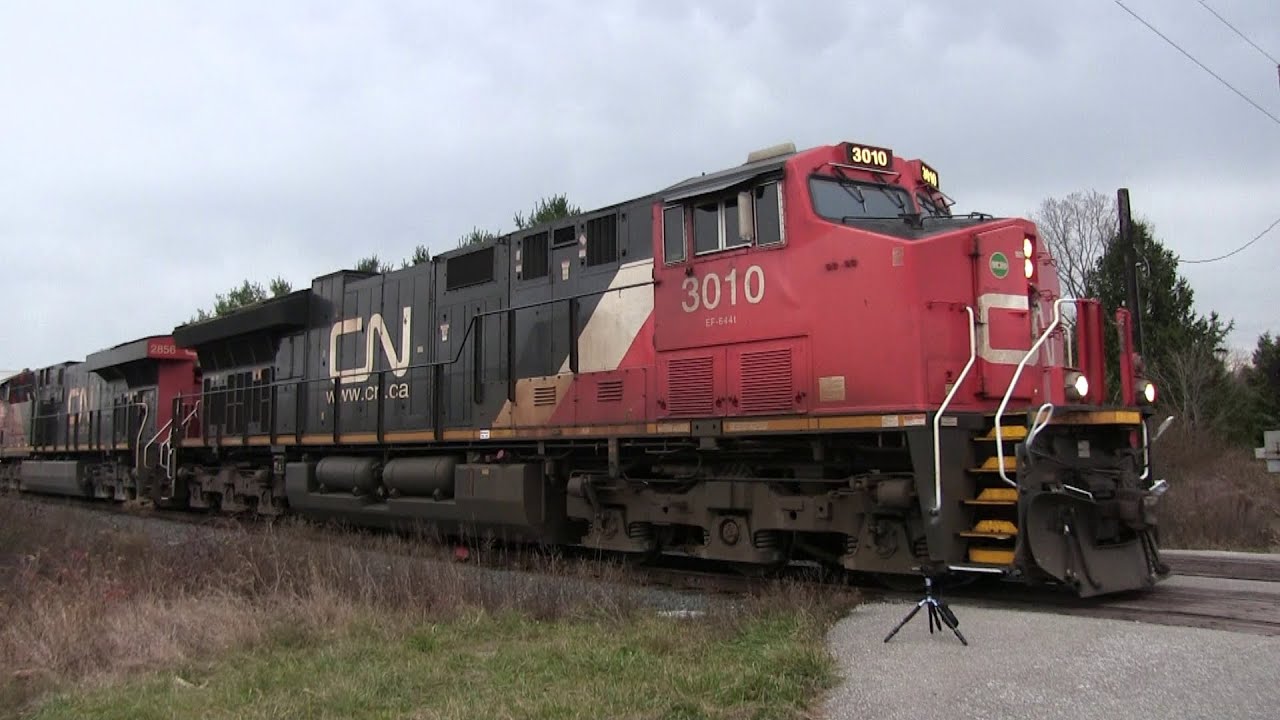 CN M397 Manifest Train CN 3010 & CN 2856 ECM Locomotives Strathroy Sub Nov 17 2024 - YouTube
