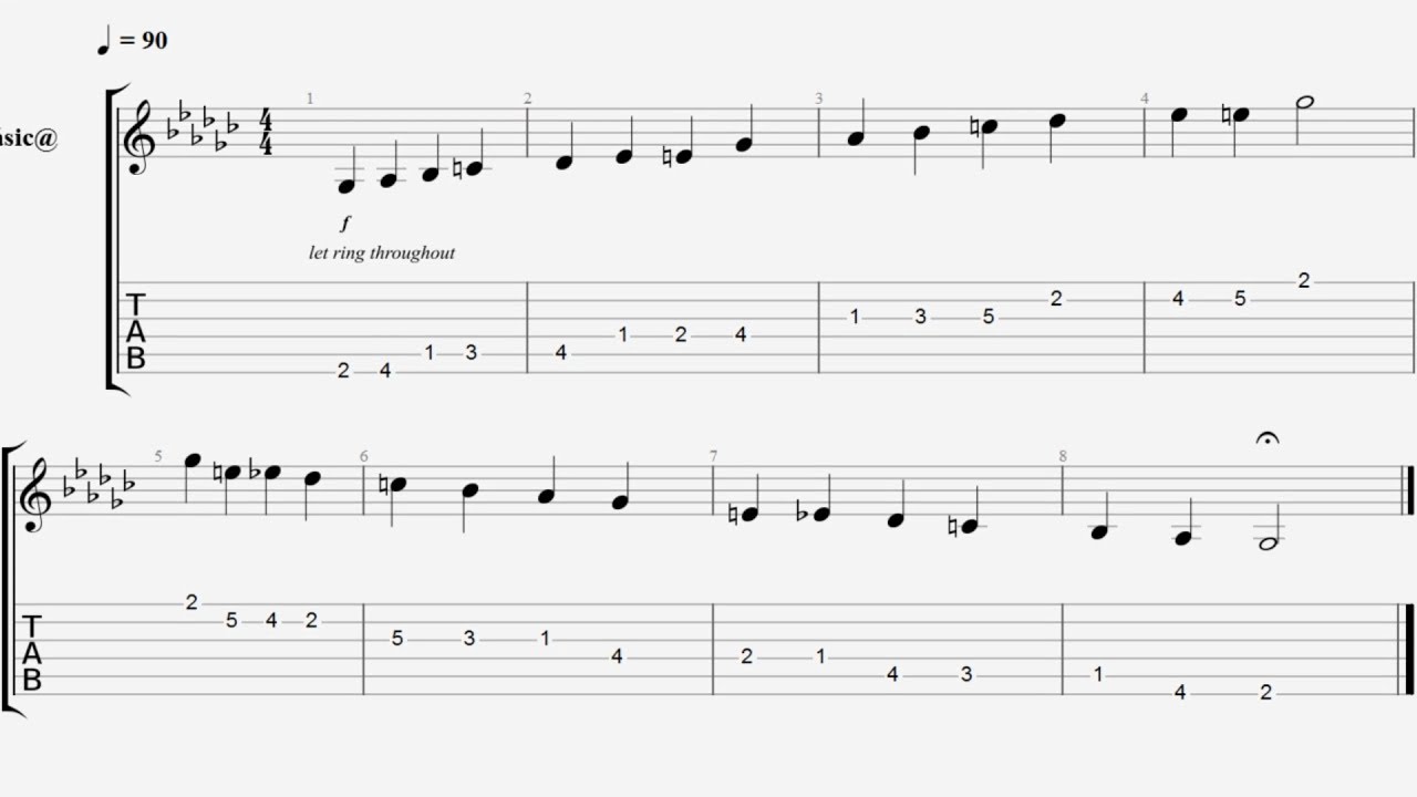 Escala De Sol Bemol Mayor Category: Mayor Scales Alto Sax Lessons