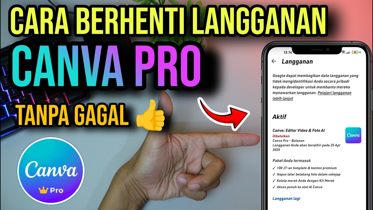 Cara berhenti langganan canva pro - YouTube