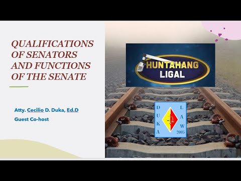 QUALIFICATIONS OF SENATORS AND FUNCTIONS OF THE SENATE - YouTube
