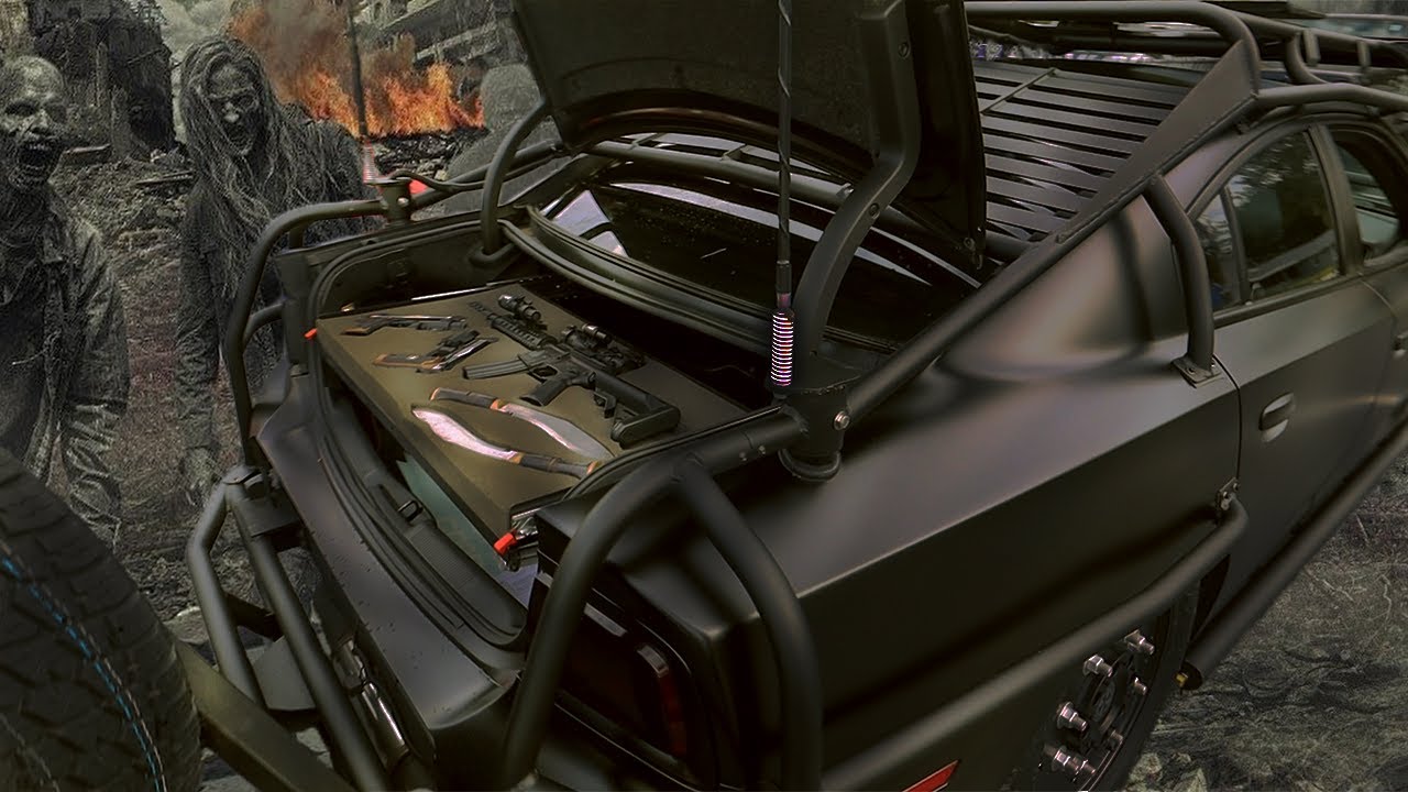 ZOMBIE APOCALYPSE DODGE CHARGER WITH TURRET GUNS!! CARS AND COFFEE JUST ...