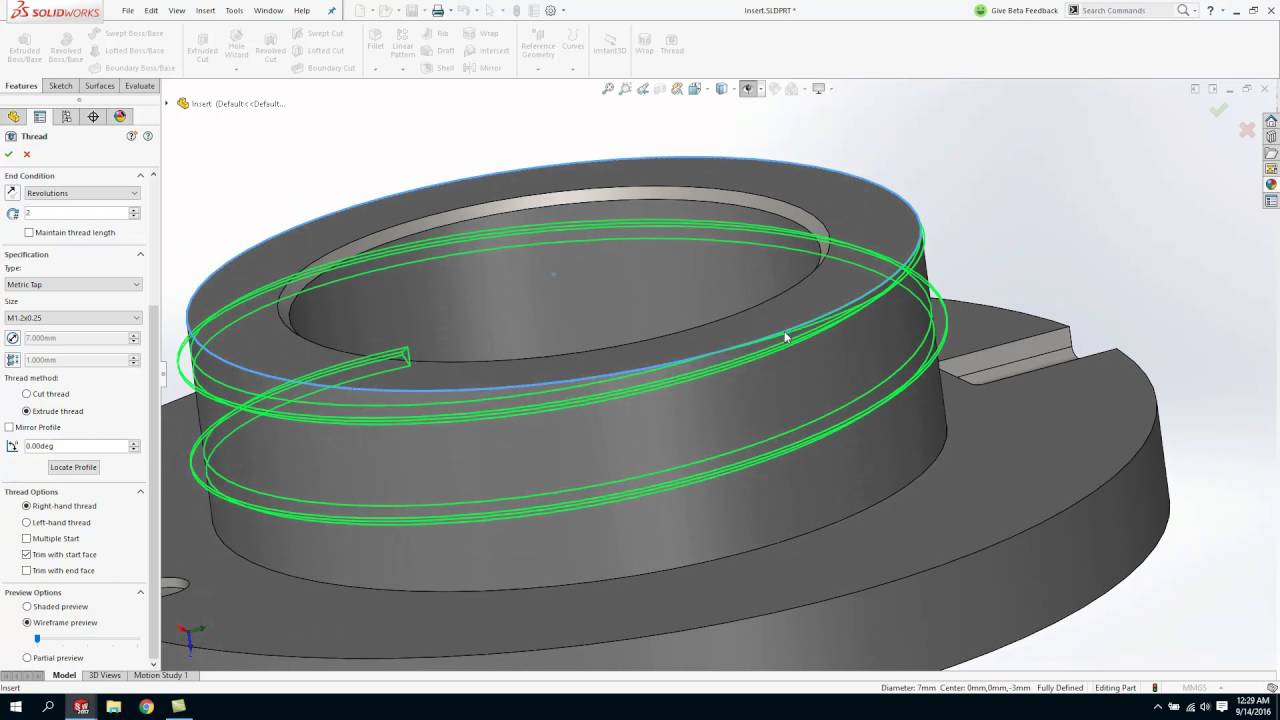 Creating Smooth Threads With SOLIDWORKS 2017 YouTube creating-smooth-threads-with-solidworks-2017-youtube