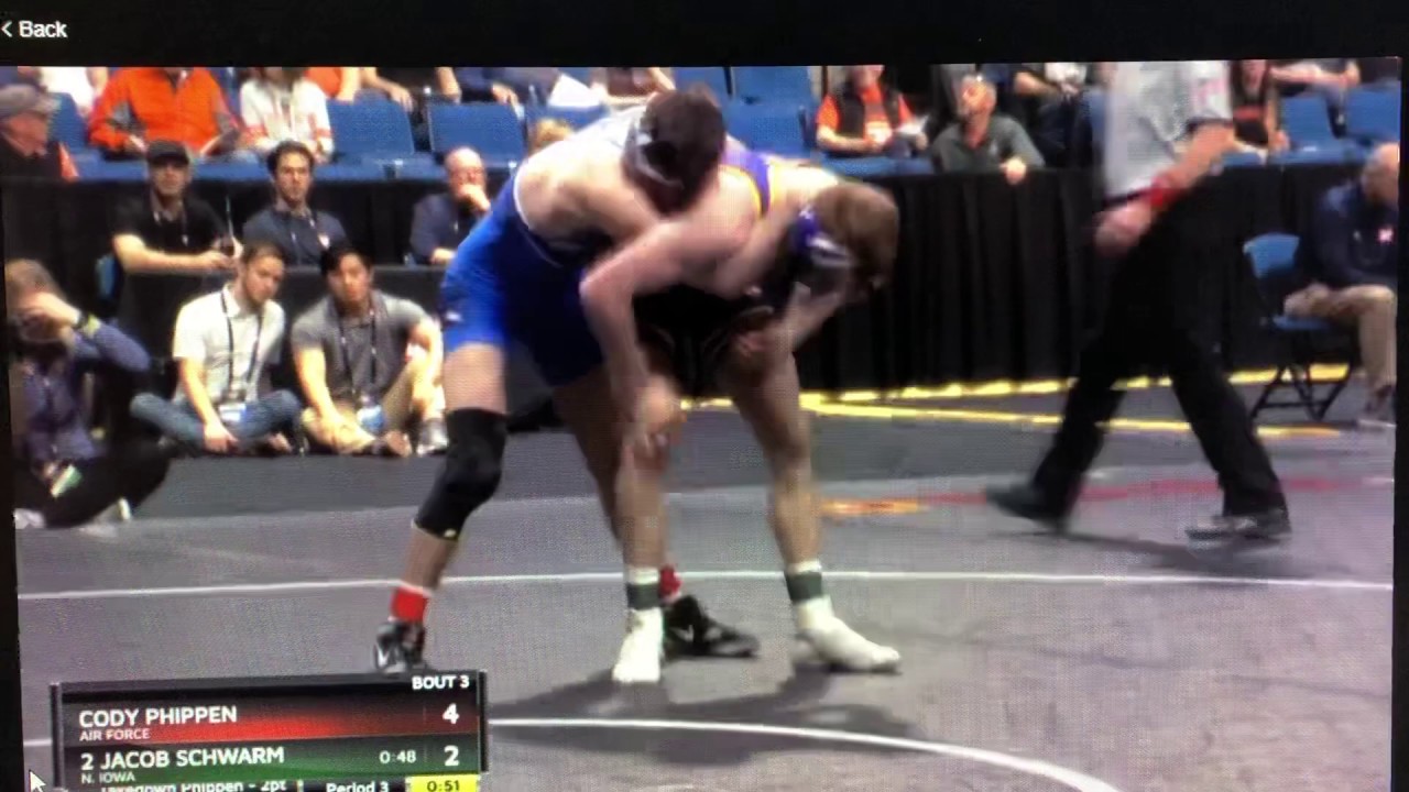 Cody Phippen (Air Force) vs Jacob Schwarm (UNI) 2020 Big 12 Wrestling ...
