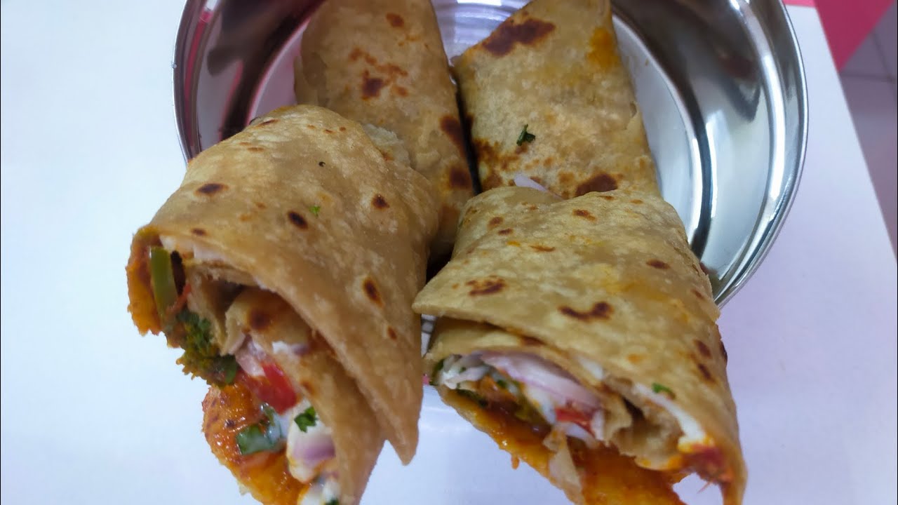 Easy veg roti roll for tiffin - YouTube