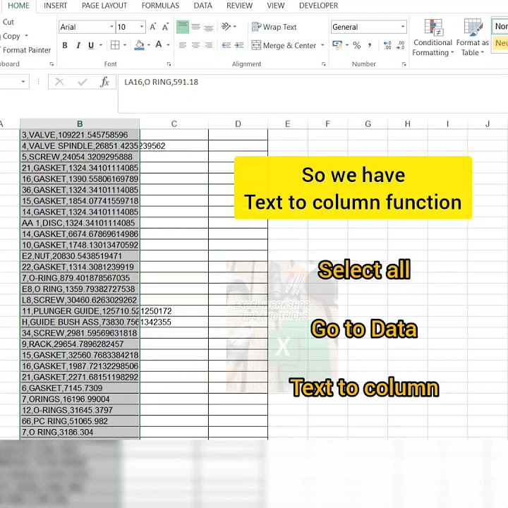 Splitting The Data With Text To Column Function Excel Exceltips Exceltricks Msoffice