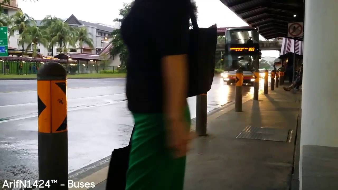 SMRT Bus Service 963 - MAN ND323F [Arriving & Departing] - YouTube