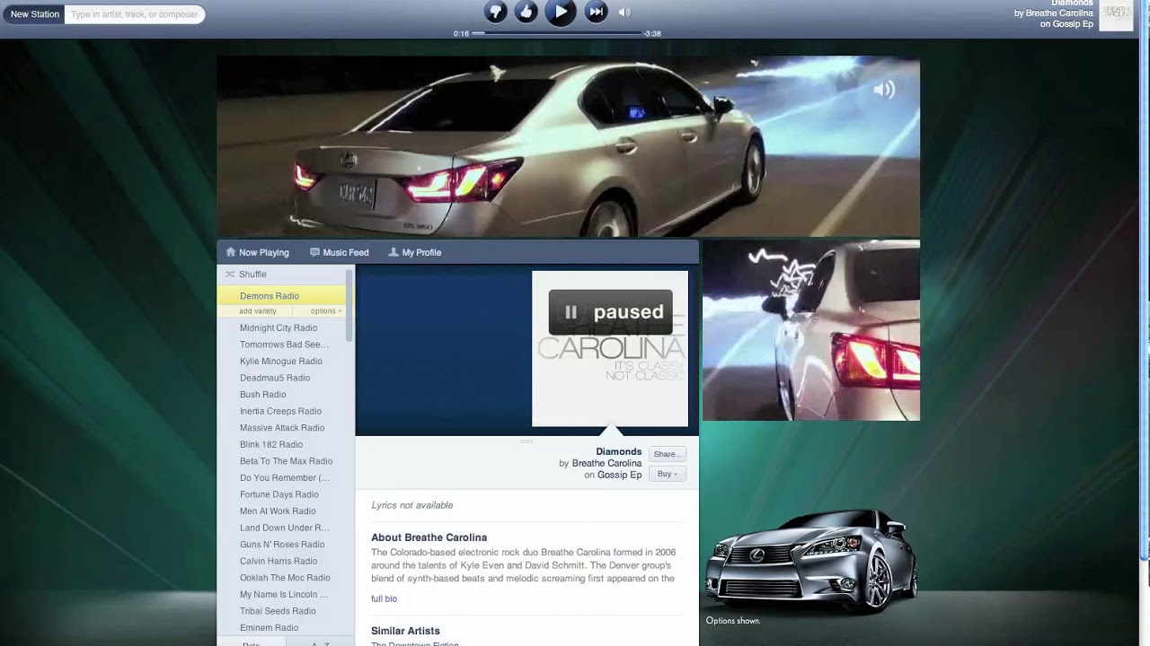Pandora Radio + Lexus GS Synced Banner Ads - YouTube