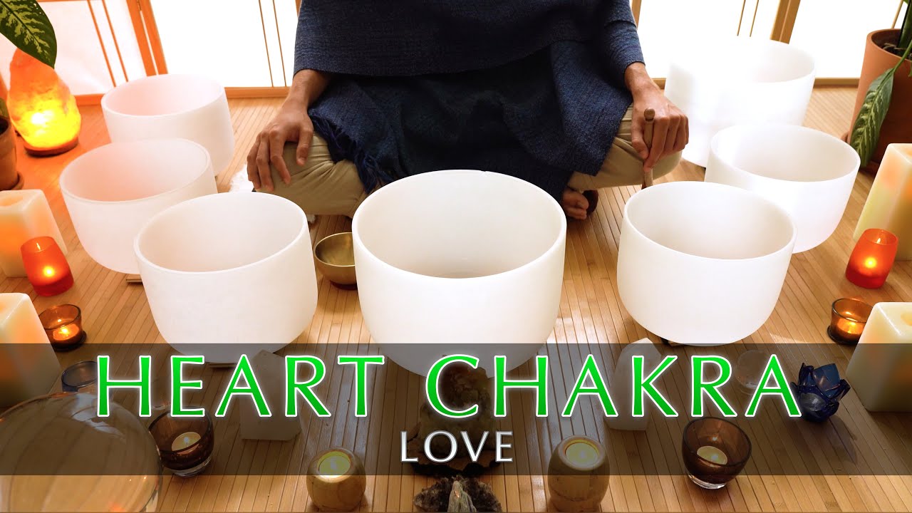 Heart Chakra Tuning Sound Bath | 343Hz | Crystal Singing Bowl Sound ...