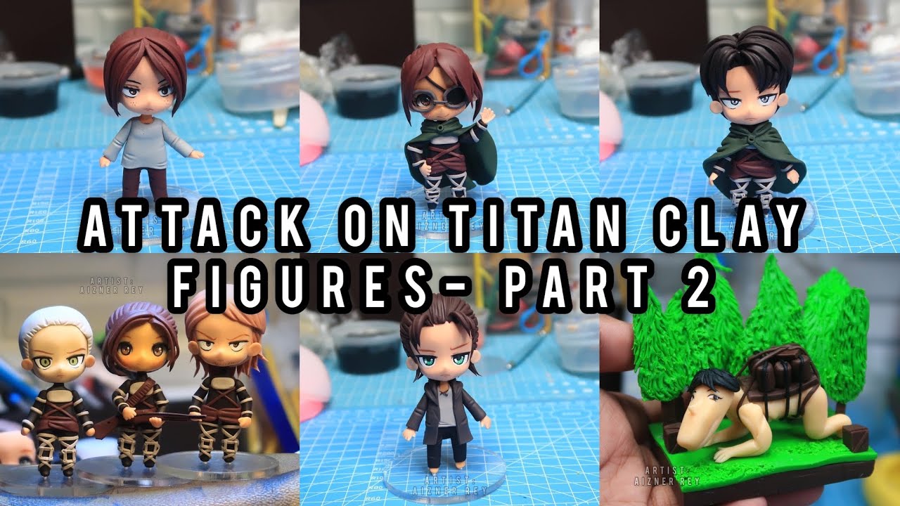 DIY | Making ATTACK ON TITAN CHARACTER FIGURES using AIR DRY CLAY ...