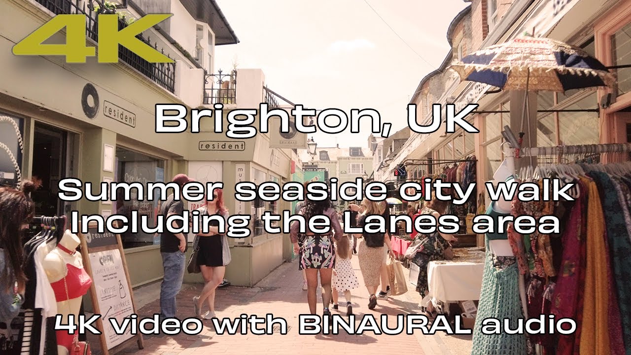 🇬🇧 Brighton UK Seaside City and Lanes ⎮Barefoot Walking Video 🌤 👣 - YouTube