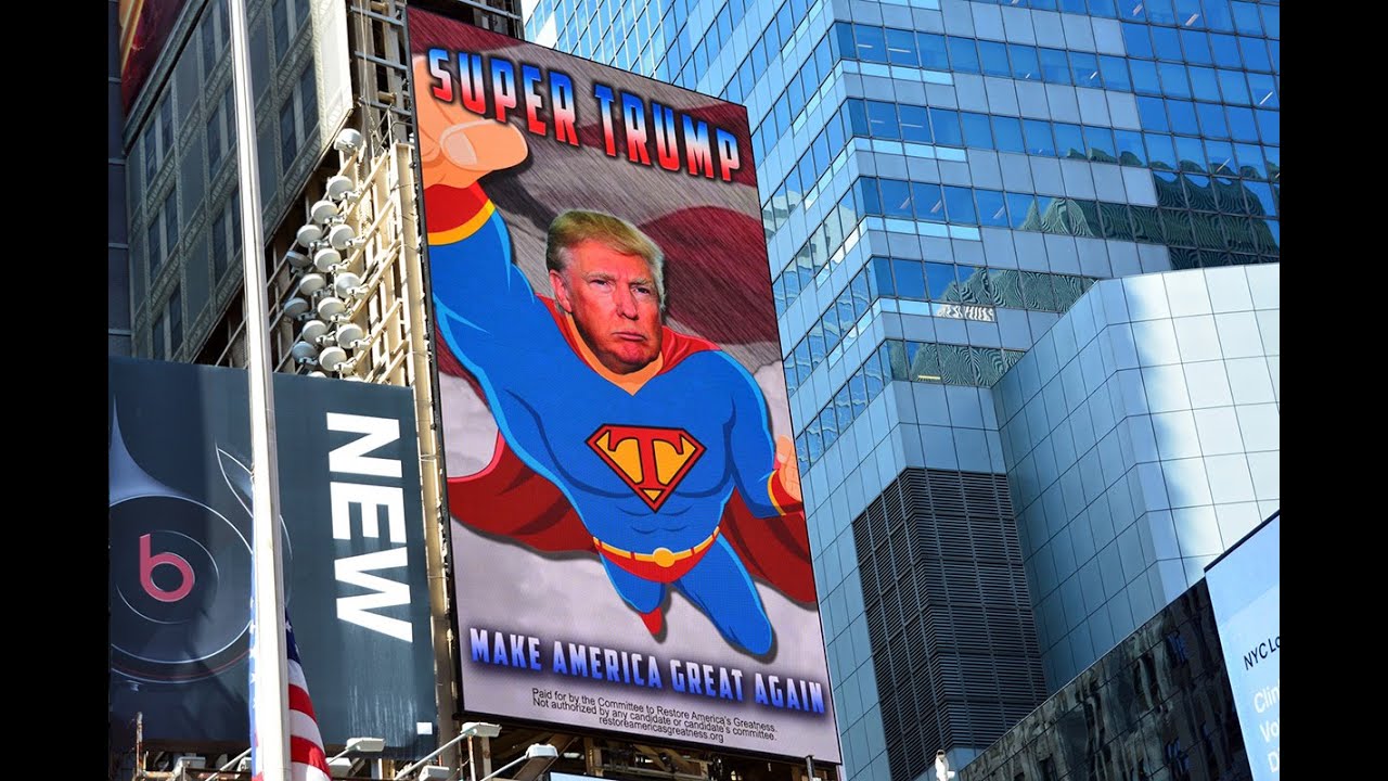 Super Trump Times Square Digital Billboard Live - YouTube